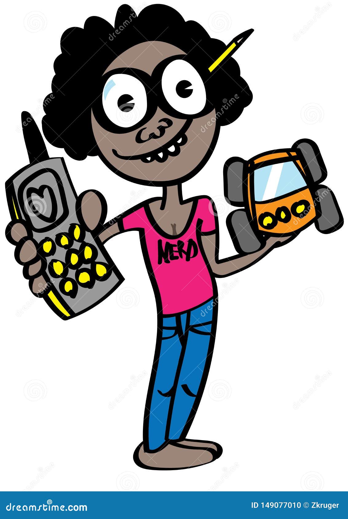 Nerdy black girl character stock vector. Illustration of cartoon ...