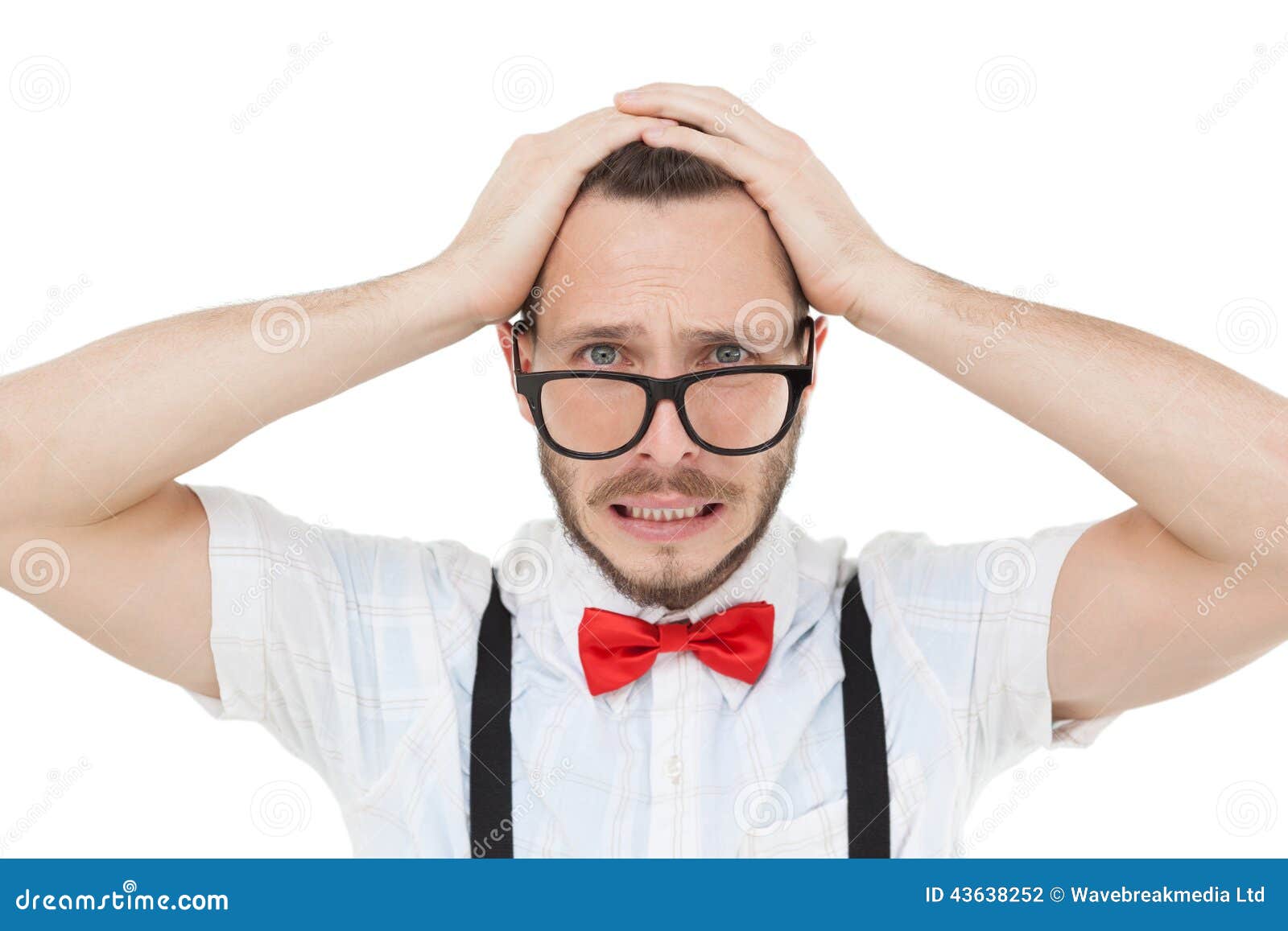 Nerdy Businessman Feeling Stressed Out Stock Photo - Image of facial ...