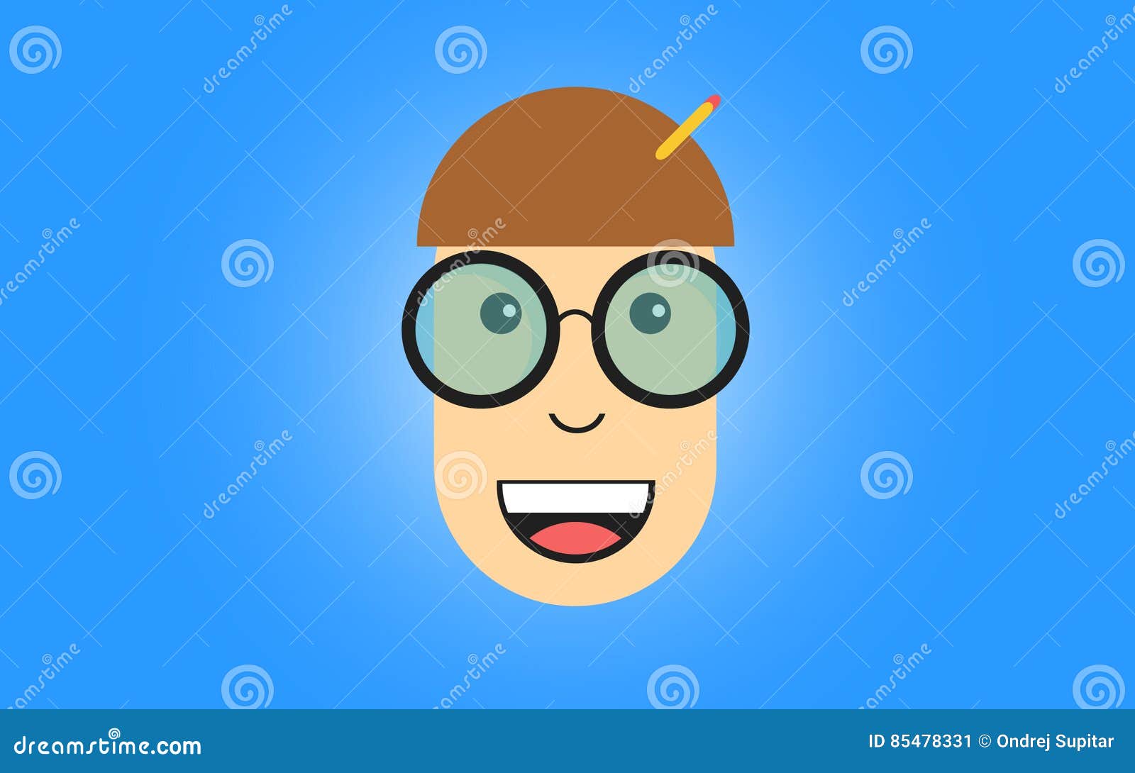 Nerdy Face stock vector. Illustration of vector, smile - 85478331