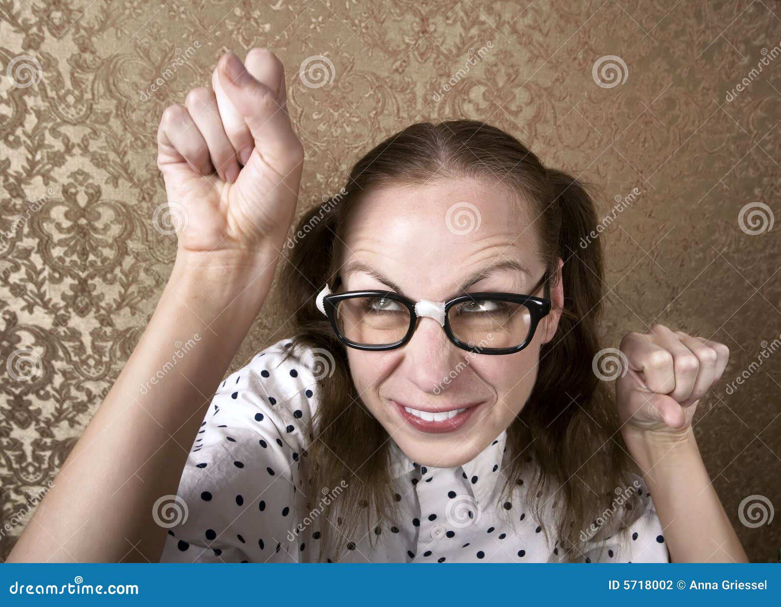 Nerdy Girl stock photo. Image of laugh, geek, girl, dork - 5718002