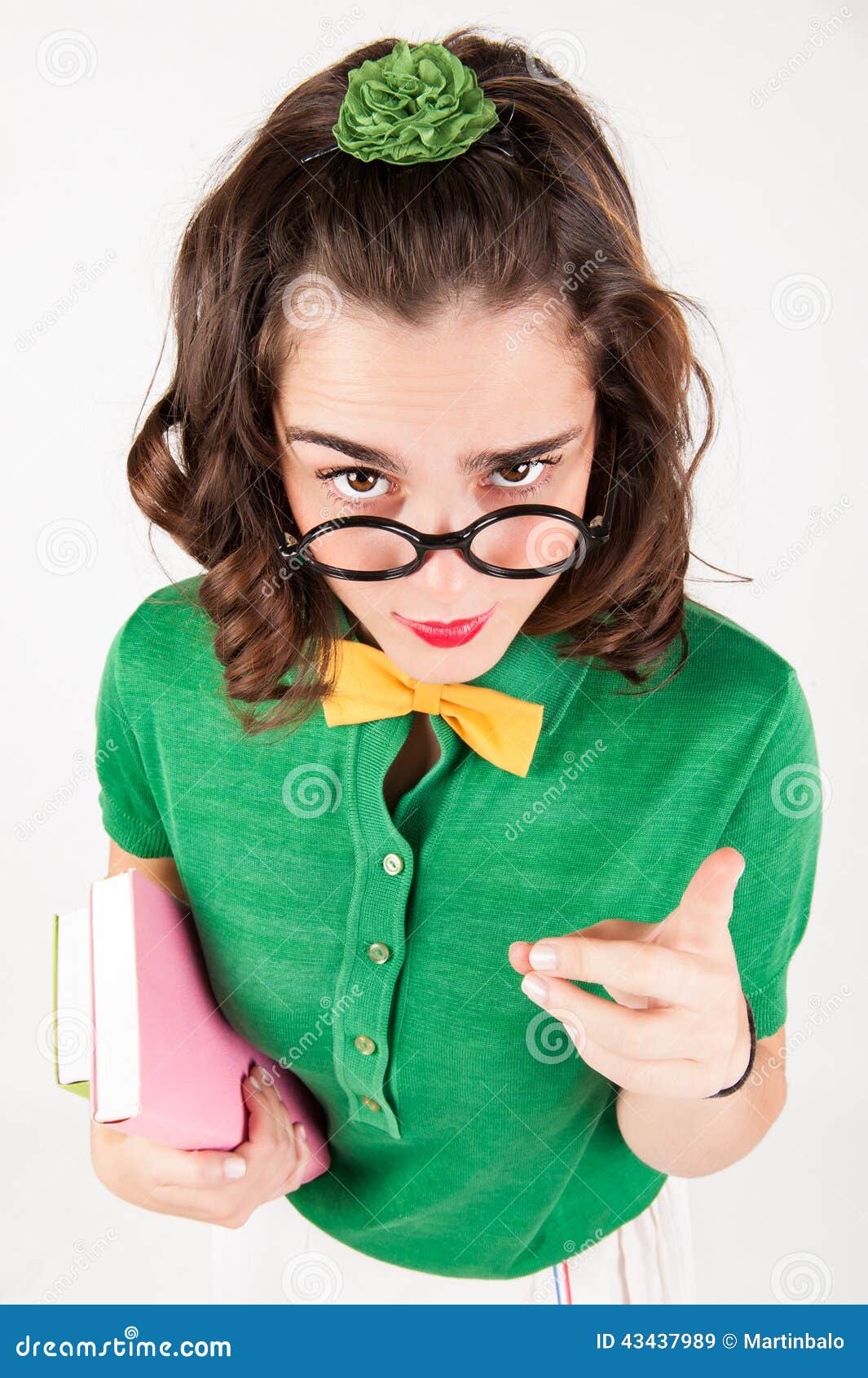 Nerdy Girl Telling Someone Off. Stock Image - Image of nerd, attractive ...