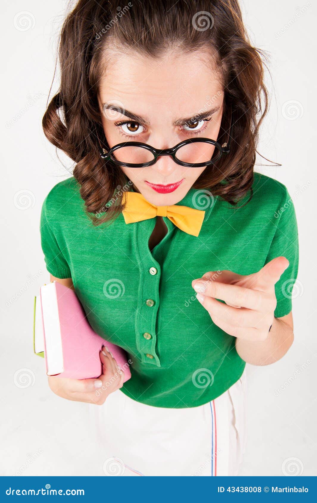 Nerdy Girl Telling Someone Off. Stock Photo - Image: 43438008