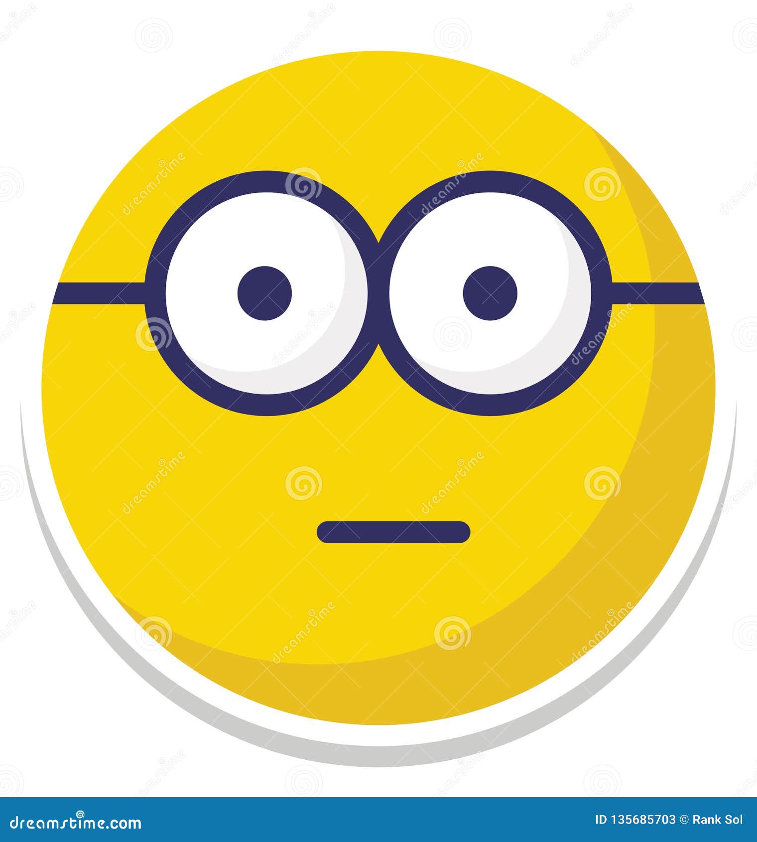 Nerdy Glasses Face, Emoticon Vector Isolated Icon Which Can Easily ...