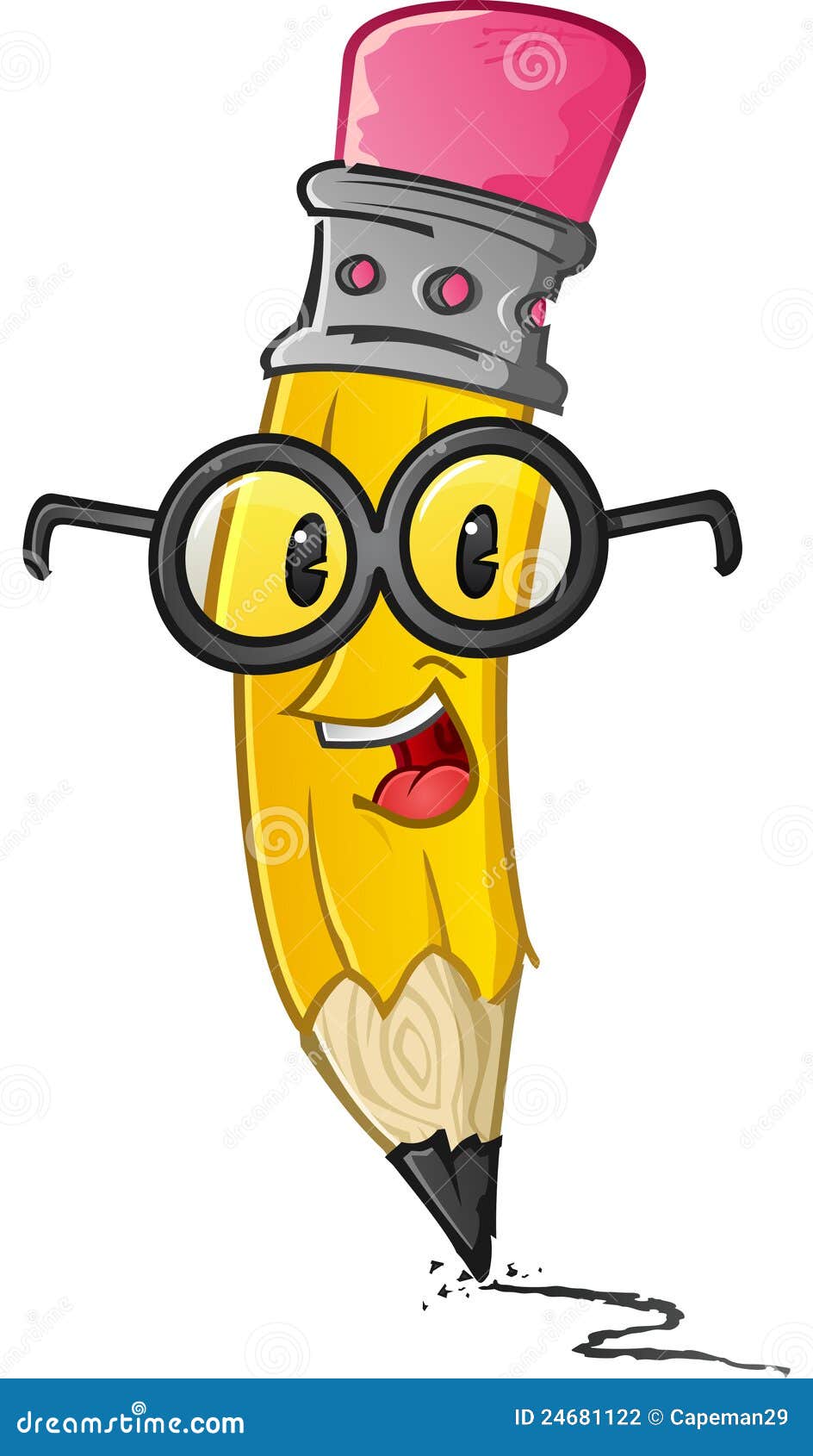 Pencil Character Facial Expressions, Emotions And Hand Gestures Vector ...