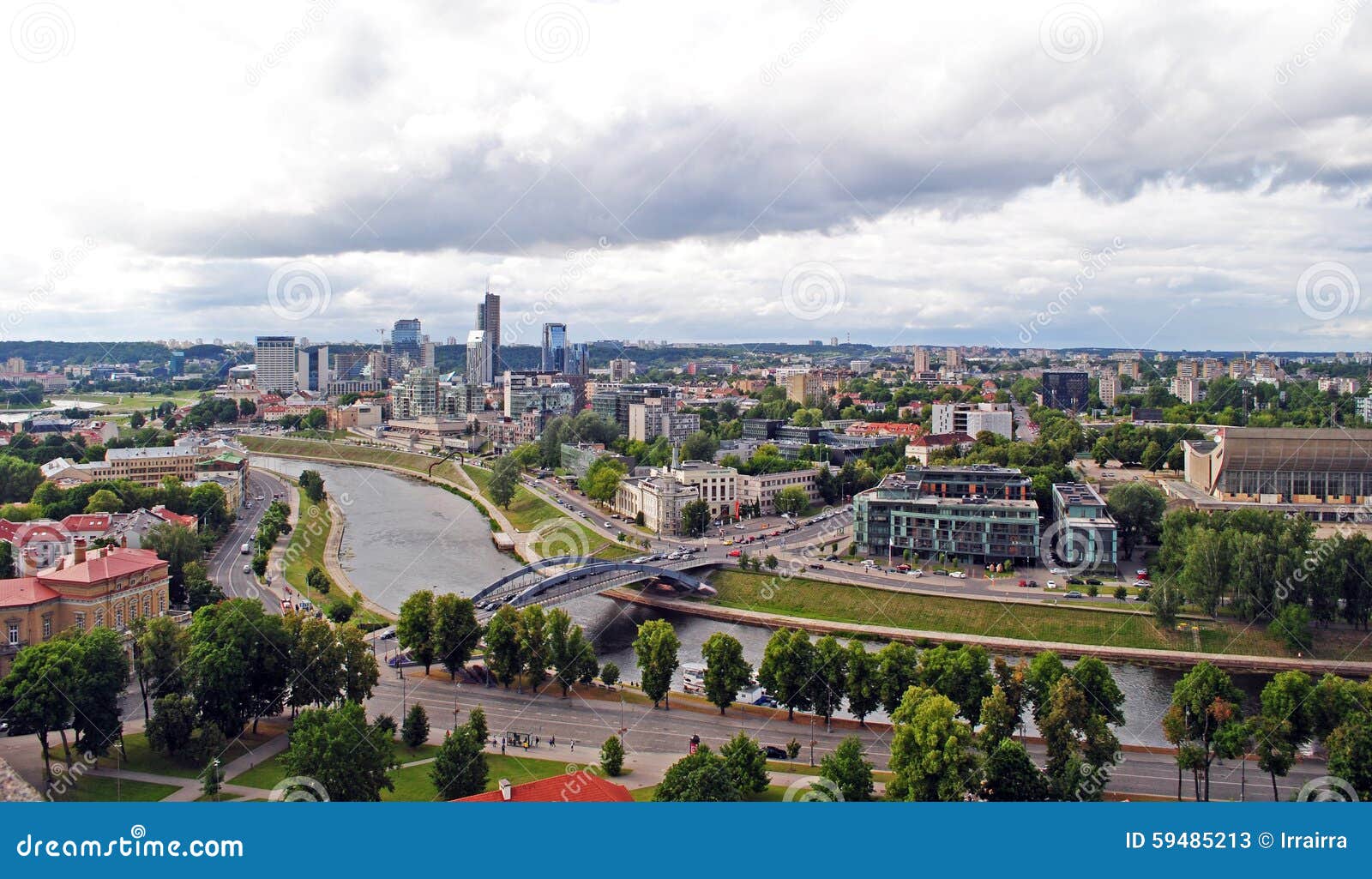 Neris river in Vilnius stock image. Image of cloudy, panorama - 59485213
