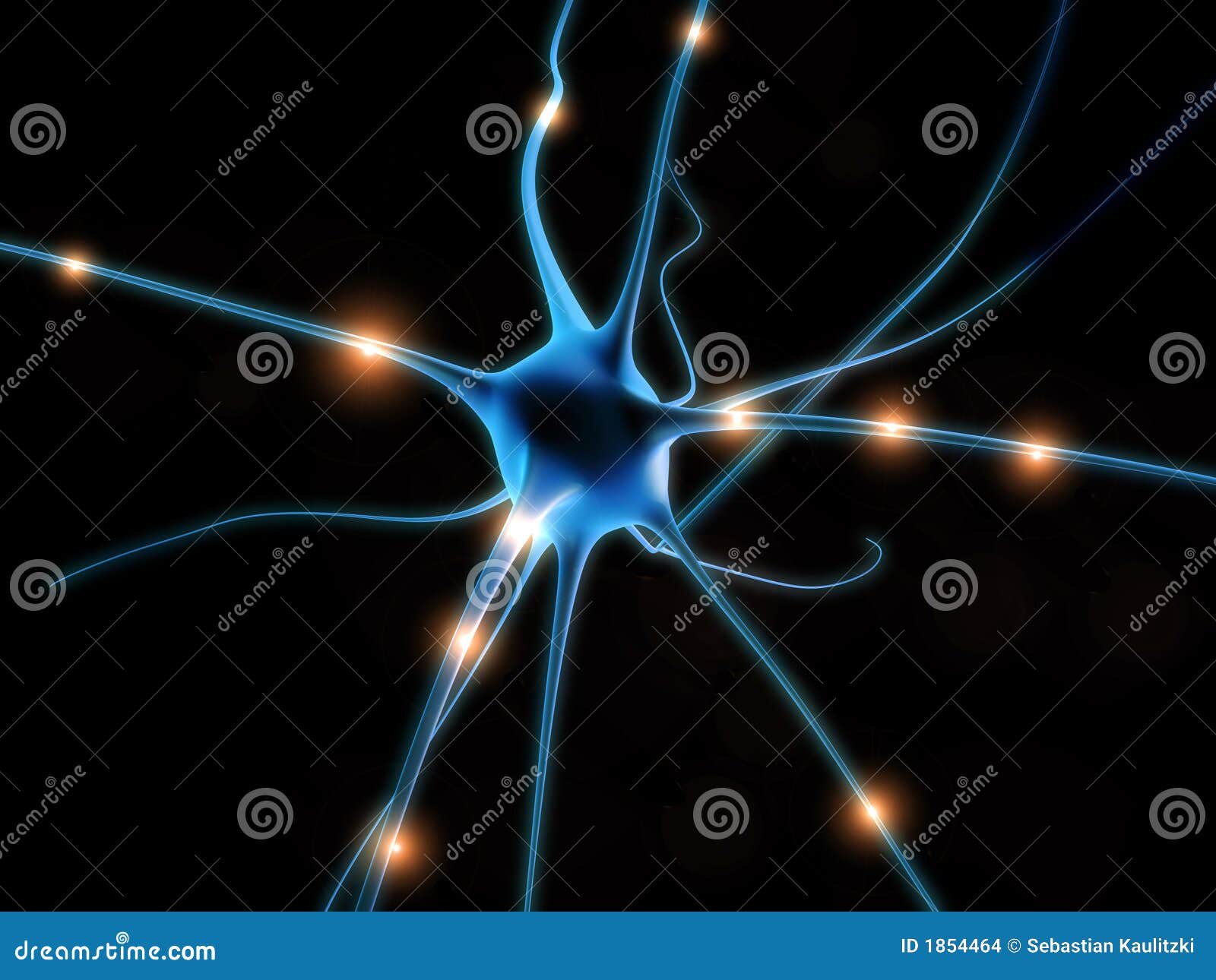 Nerv Zelle stock abbildung. Illustration von zelle, gehirn - 1854464