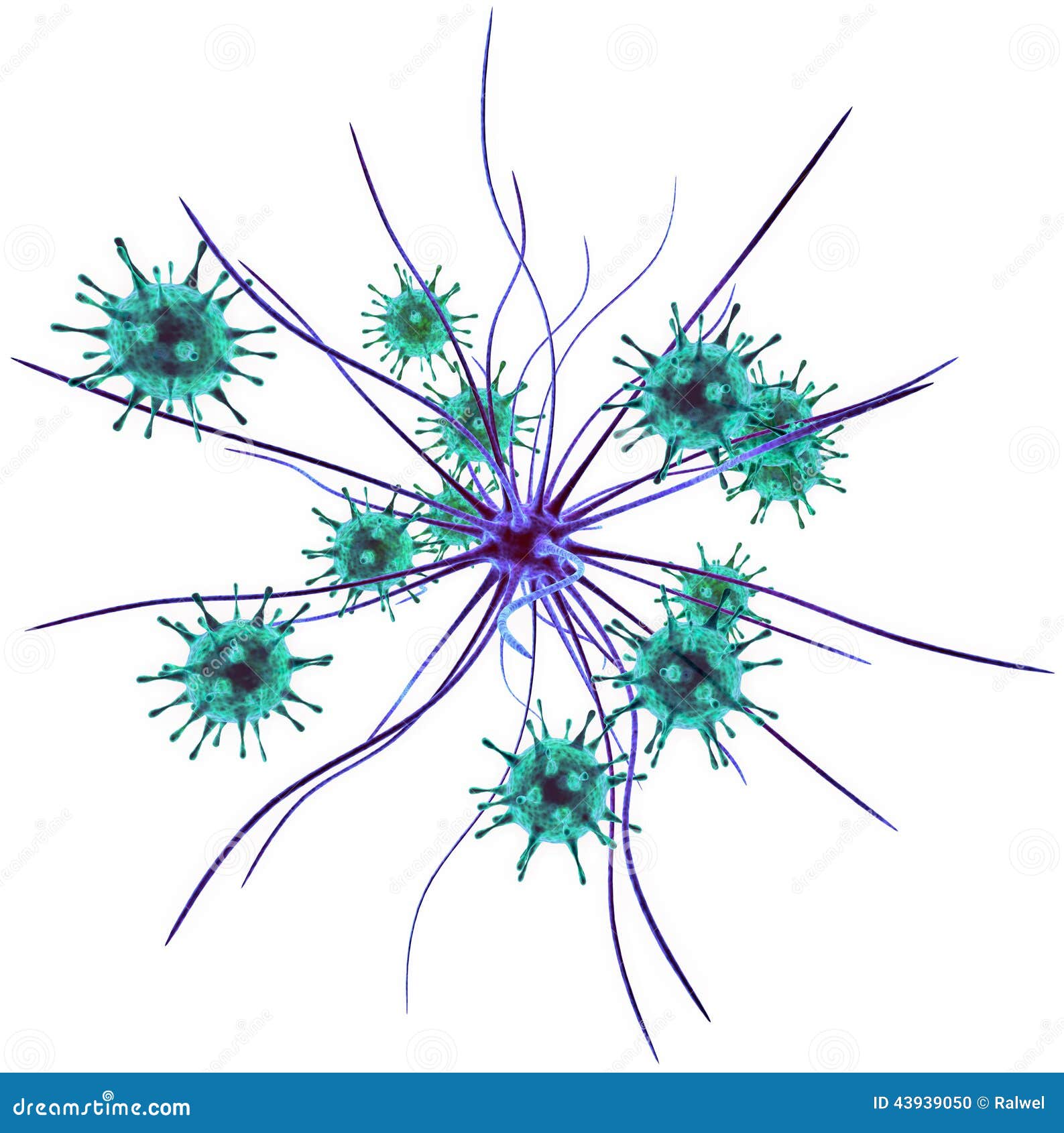 Nervcell Som Anfallas Av Viruset Arkivfoto - Bild av sjuka, sjukdomar ...