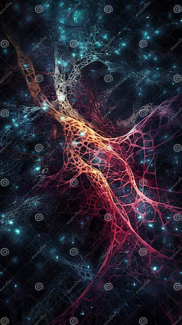 Nerve Art: a Visual Journey of Neural Pathways Stock Illustration ...