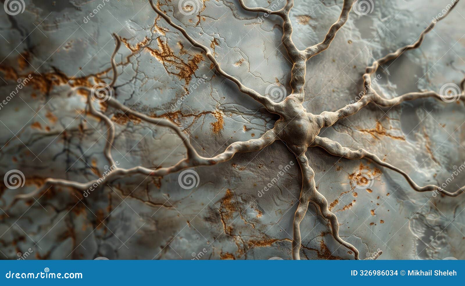 Nerve Cell, Neuron, Close-up Under A Microscope Stock Photography ...