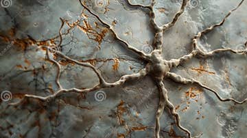 Nerve Cell, Neuron, Close-up Under a Microscope Stock Illustration ...