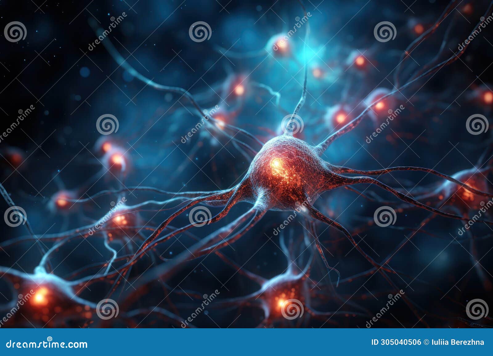 Nerve Cell and Neurons in Connection. Abstract Background Stock ...