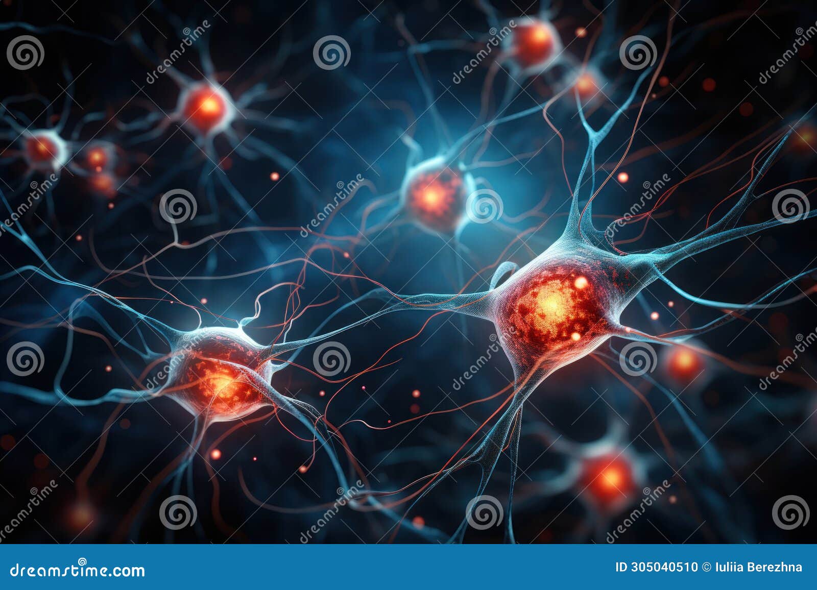 Nerve Cell and Neurons in Connection. Abstract Background Stock ...