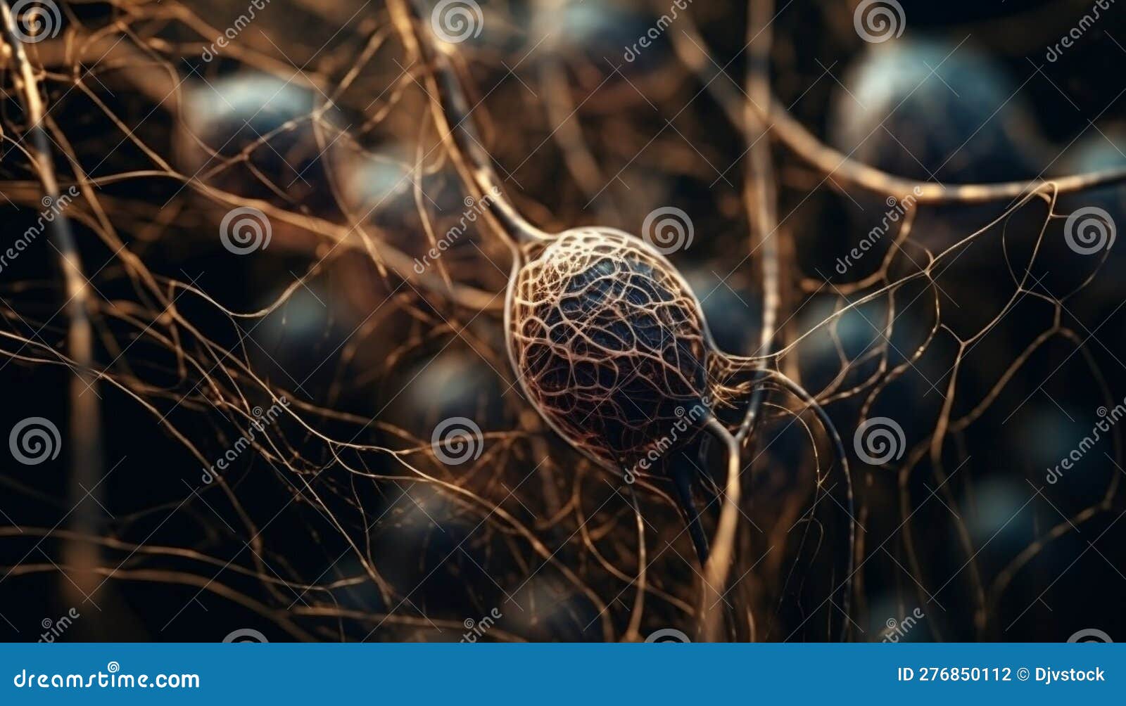 Nerve Cell Synapse Connection in Tree Branch Generated by AI Stock ...