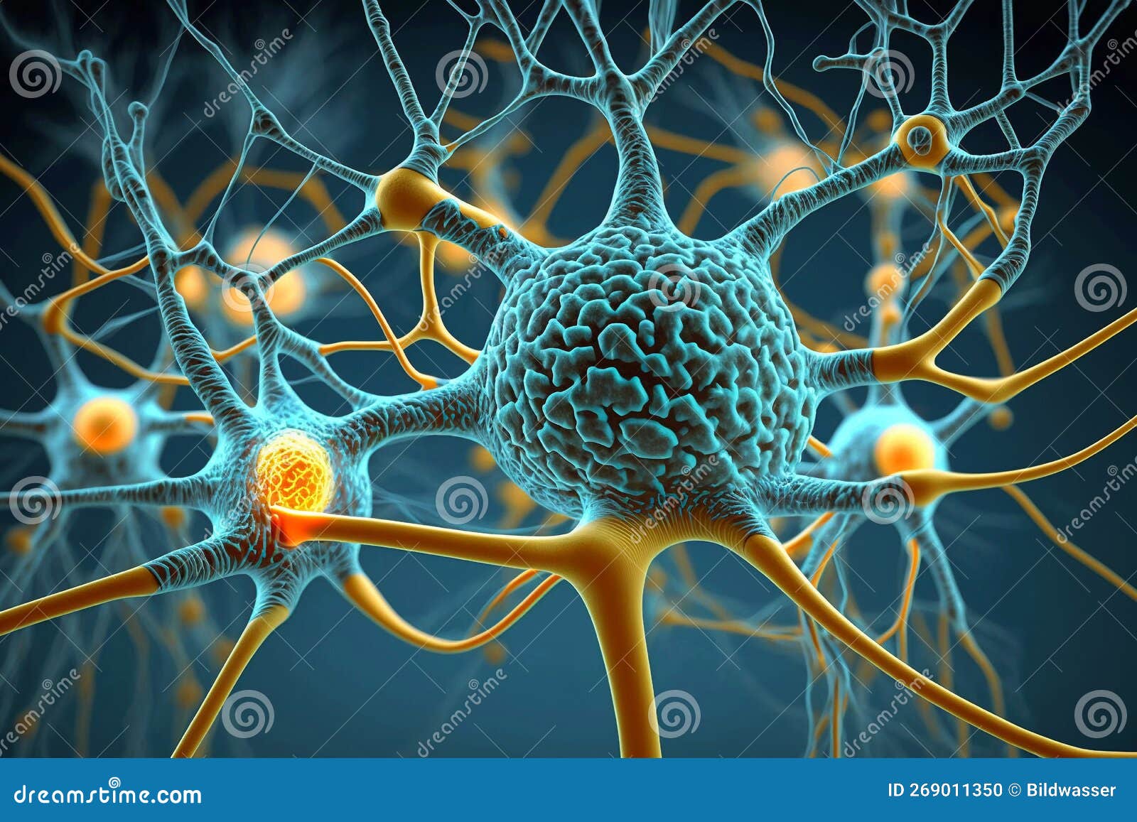 Nerve Cell System Structure. Generative Ai Stock Illustration ...