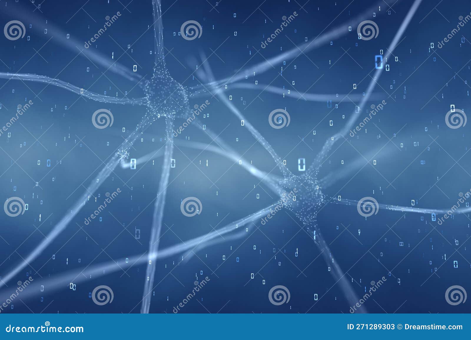 Nerve Cells in the Brain Binary Code Illustration Stock Illustration ...