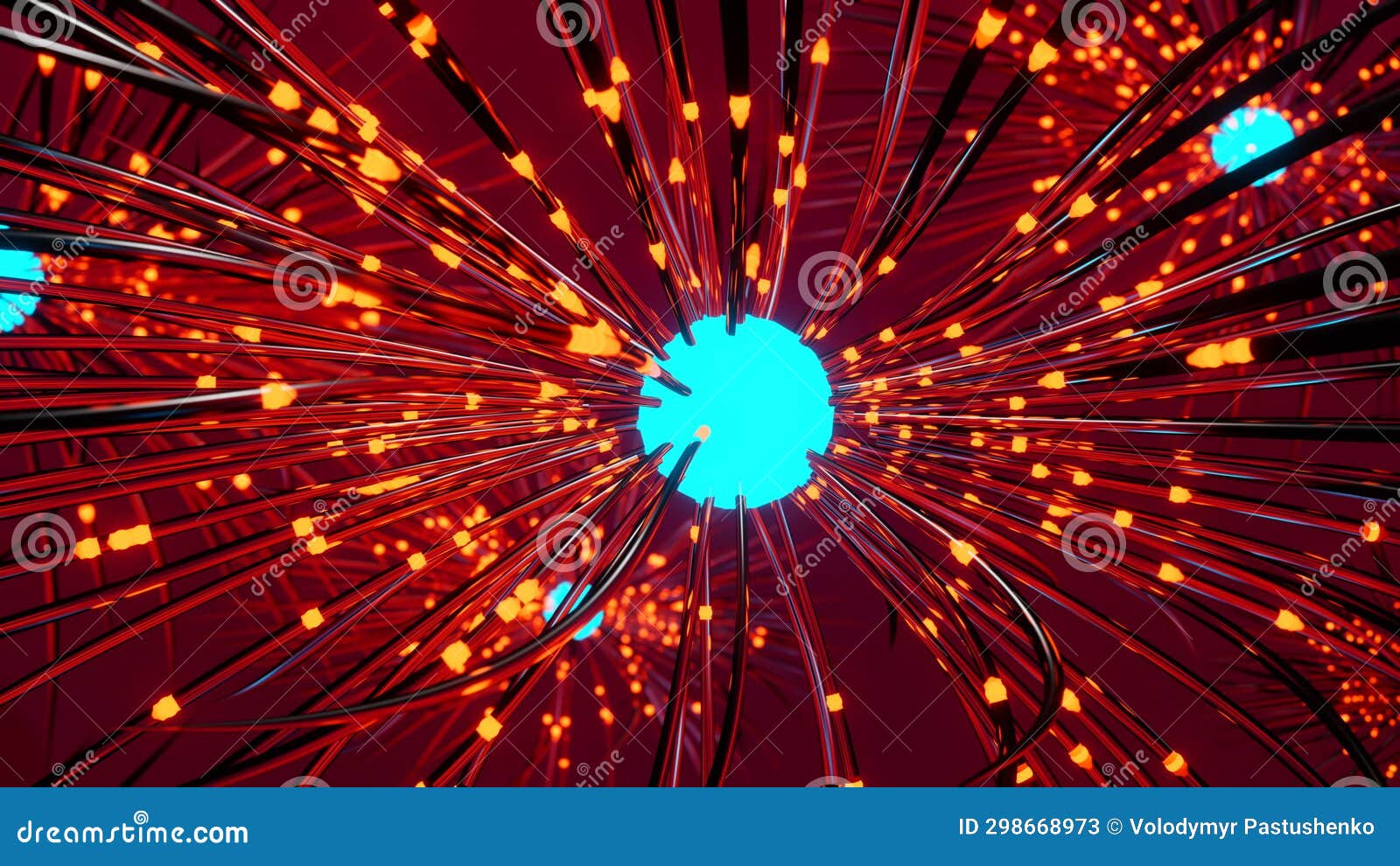 A Nerve Cells Emits Signals from the Nucleus Along Filaments ...