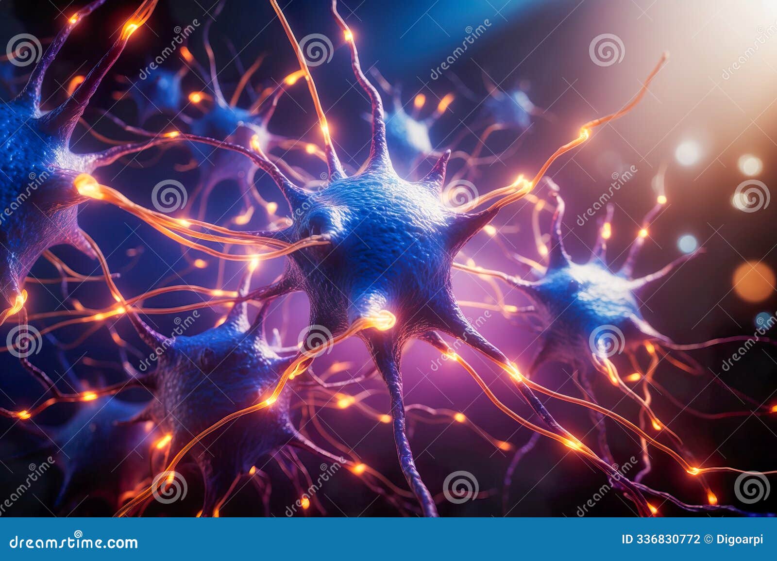 Nerve Cells Viewed Under a Microscope in the Biotechnology World. AI ...