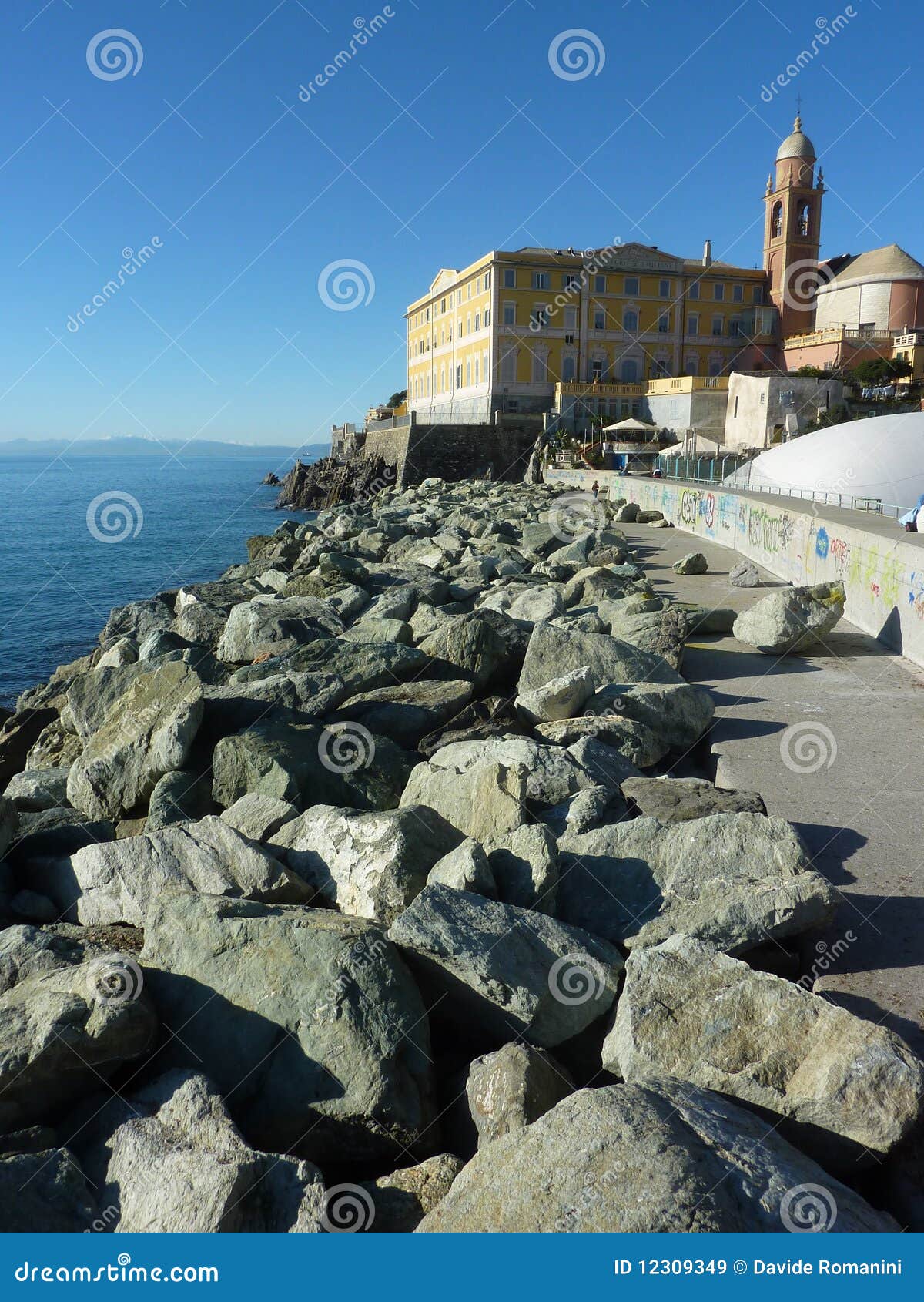 Nervi stock image. Image of bell, rocks, cliffs, genoa - 12309349