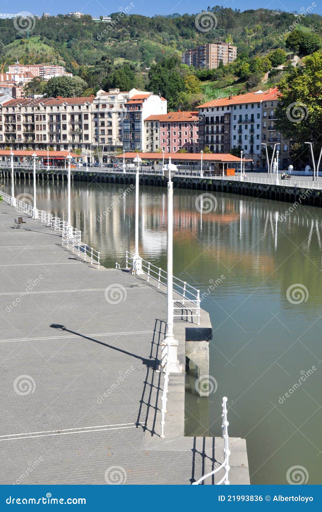 Nervion River at Bilbao, Spain Stock Photo - Image of bilbao, park ...