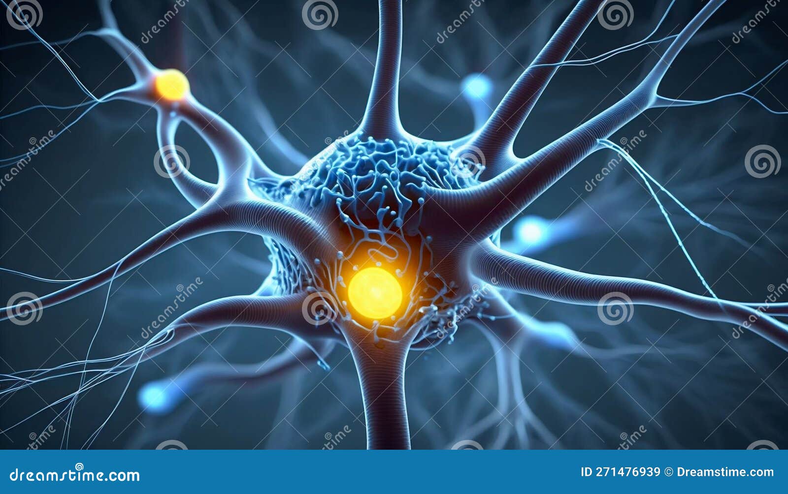 Nervous Brain Neurons. Generative AI Stock Illustration - Illustration ...