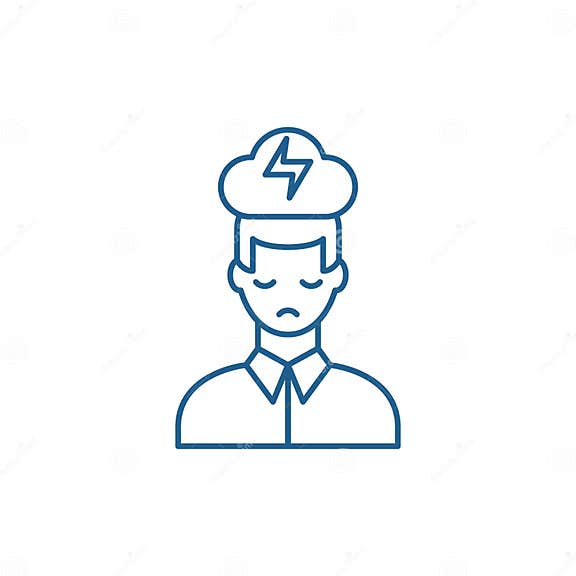Nervous Breakdown Line Icon Concept. Nervous Breakdown Flat Vector ... Nervous Breakdown Line Icon Concept. Nervous Breakdown Flat Vector ...