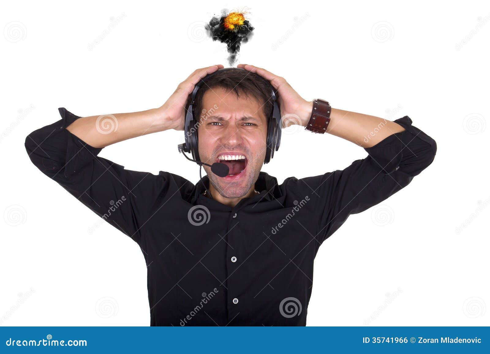 Nervous breakdown stock photo. Image of headache, shirt - 35741966