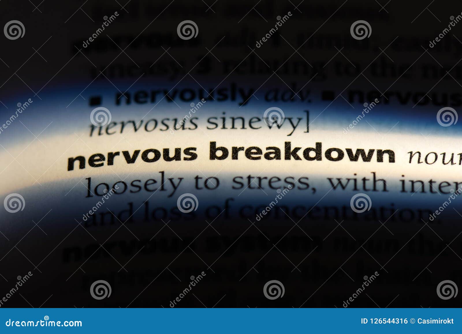 Nervous breakdown stock photo. Image of printed, word - 126544316