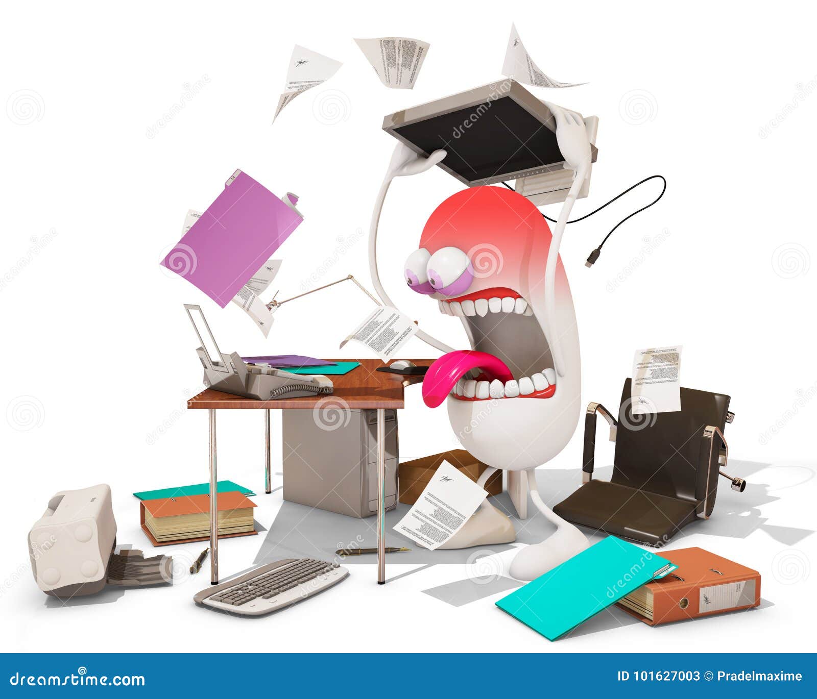 Nervous breakdown at work stock illustration. Illustration of nervous ...