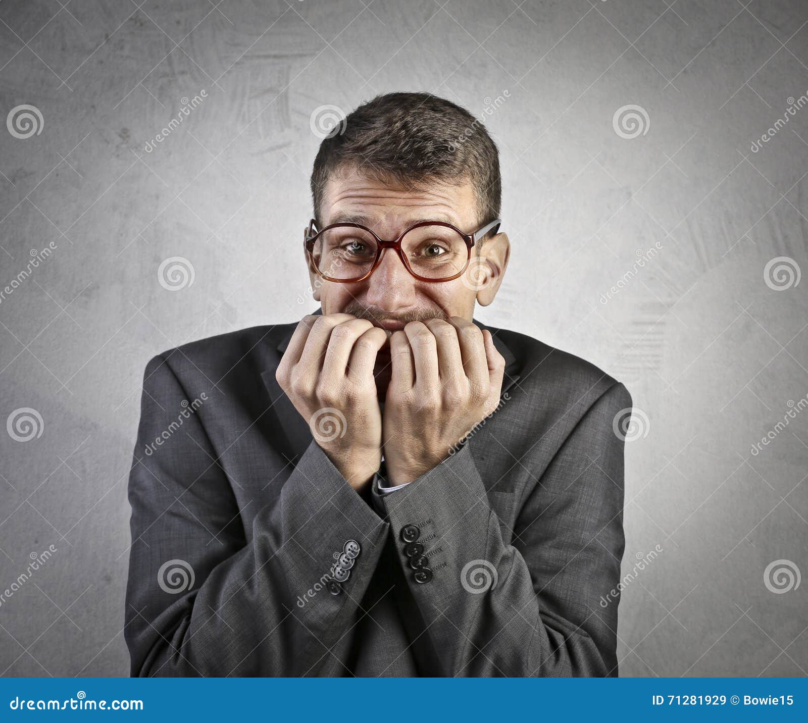Nervous businessman stock image. Image of white, bitting - 71281929