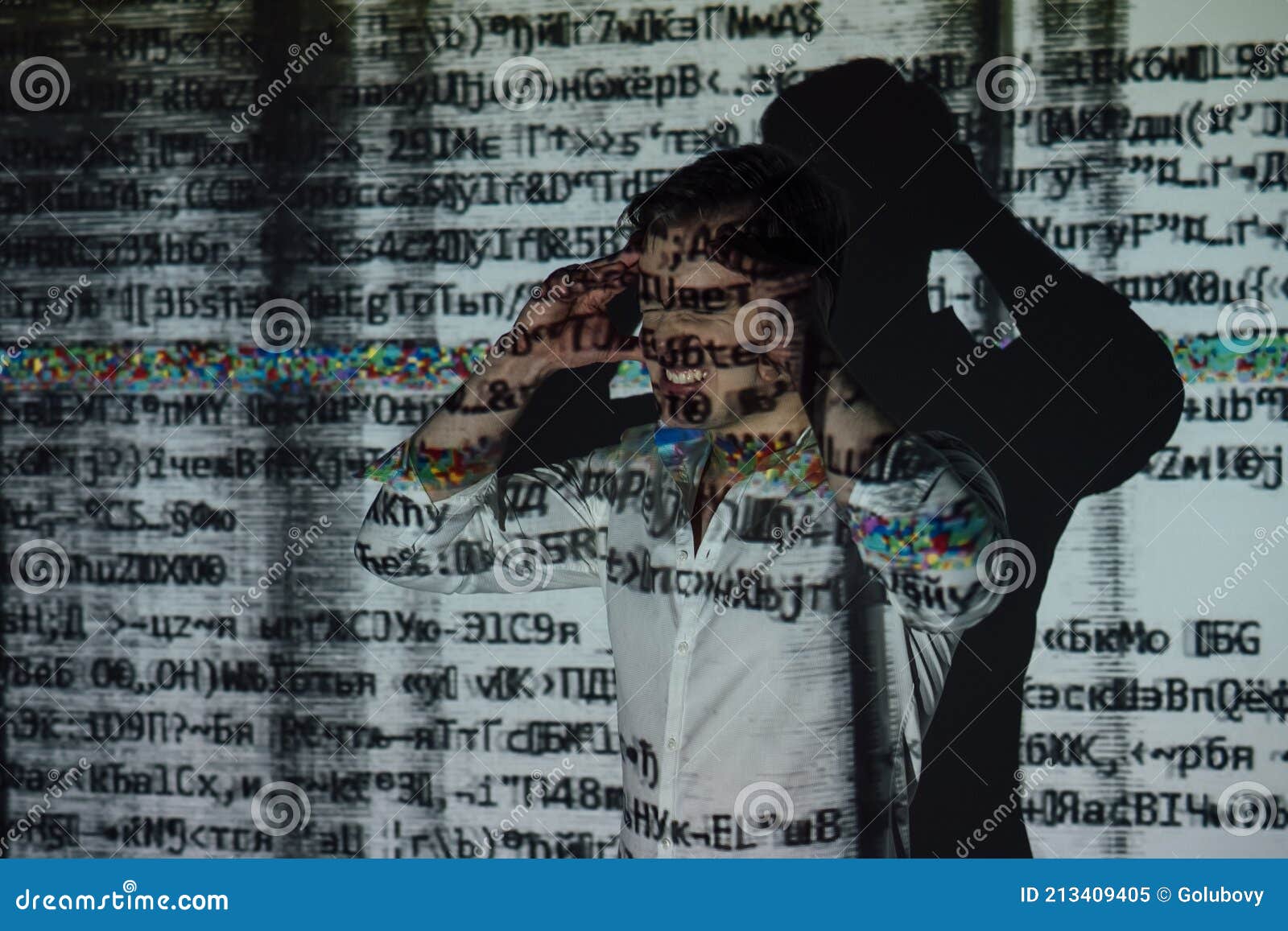 Nervous Businessman Cyber Security Hacker Attack Stock Image - Image of ...