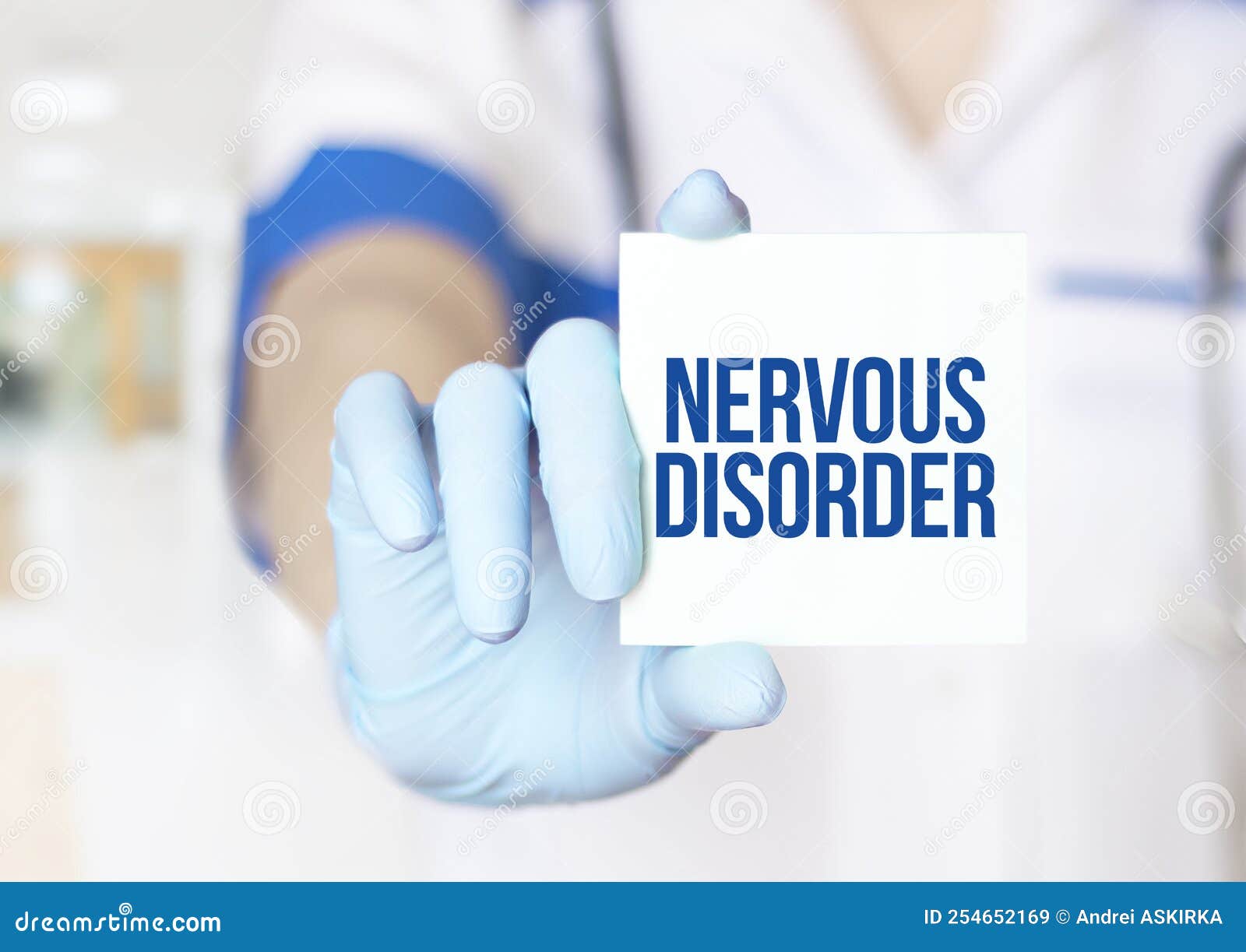 Nervous Disorder Words on White Sticker and Doctor Stock Image - Image ...