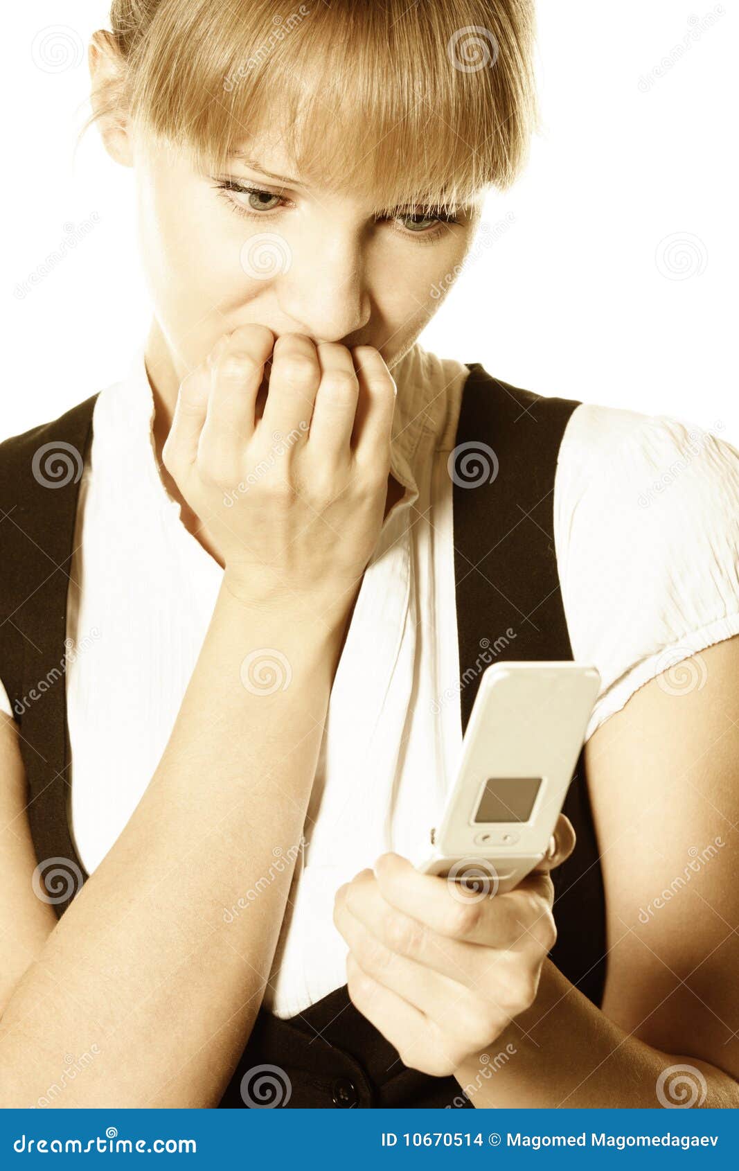 Nervous due message stock photo. Image of pretty, biring - 10670514