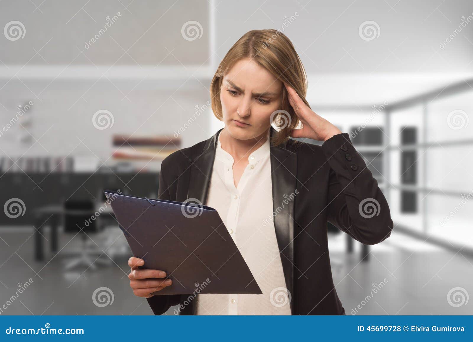 Nervous Girl Biting Fingers And Looking Aside With Anxious, Panicking ...