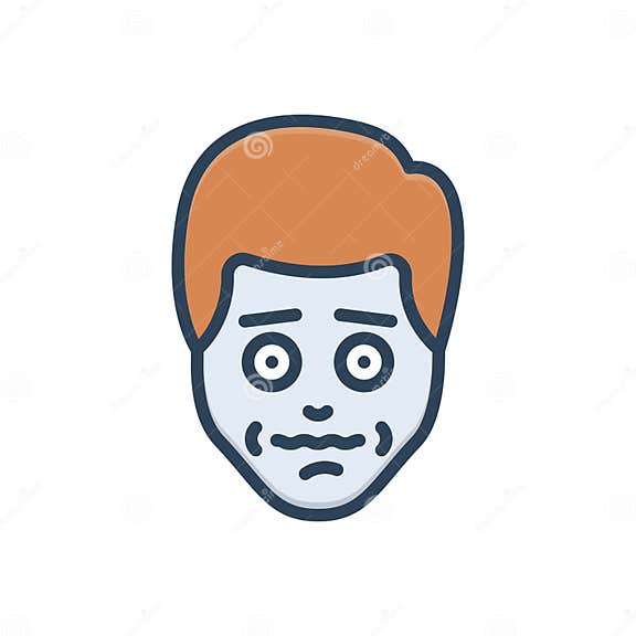 Color Illustration Icon for Nervous, Disturbing and Jittery Stock ...