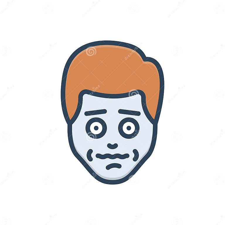 Color Illustration Icon for Nervous, Disturbing and Jittery Stock ...