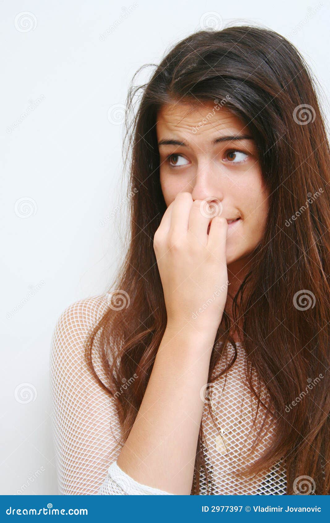 Nervous lady stock image. Image of fingers, modern, lady - 2977397