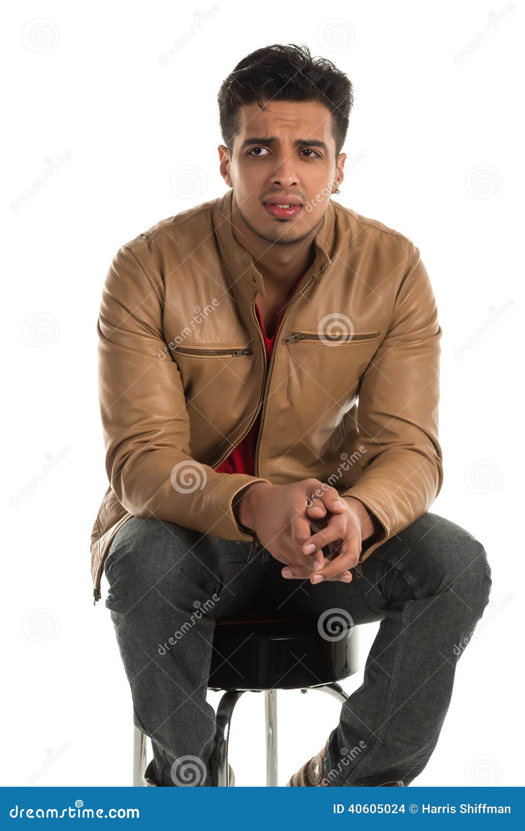 Nervous man stock photo. Image of uncertain, male, young - 40605024