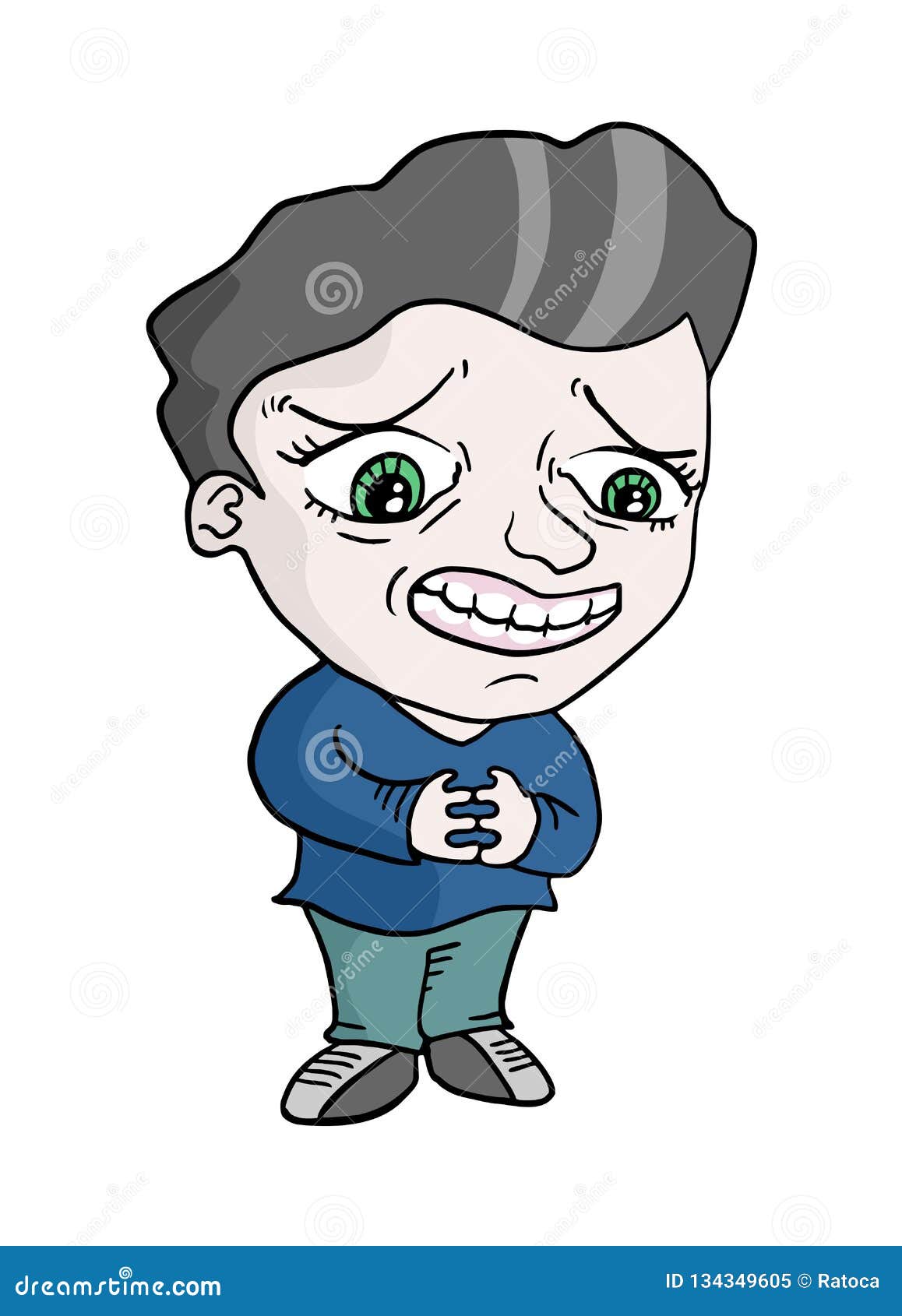 Nervous man illustration stock vector. Illustration of bill - 134349605