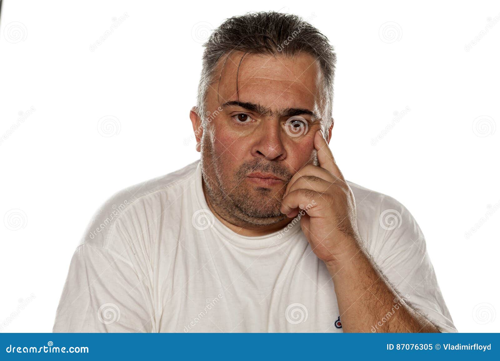 Nervous man thinking stock image. Image of expression - 87076305