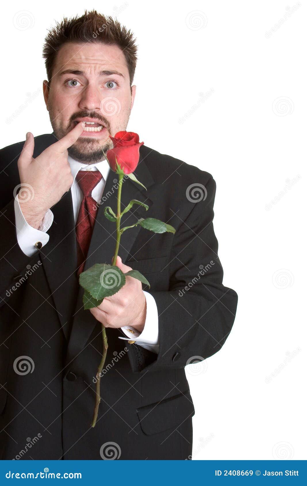 Nervous Rose Man stock image. Image of handsome, roses - 2408669
