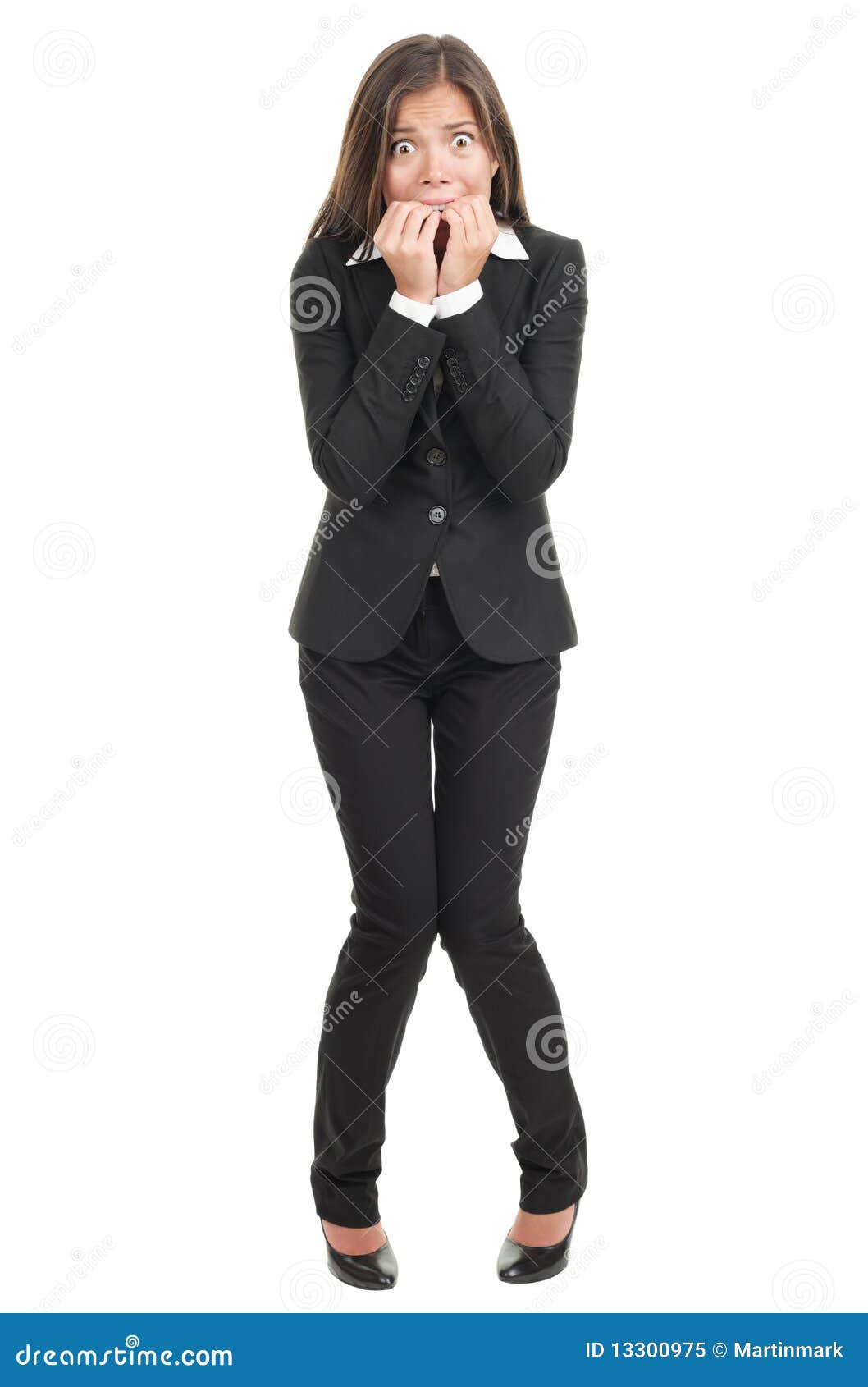 Nervous Scared Businesswoman Royalty Free Stock Photo - Image: 13300975