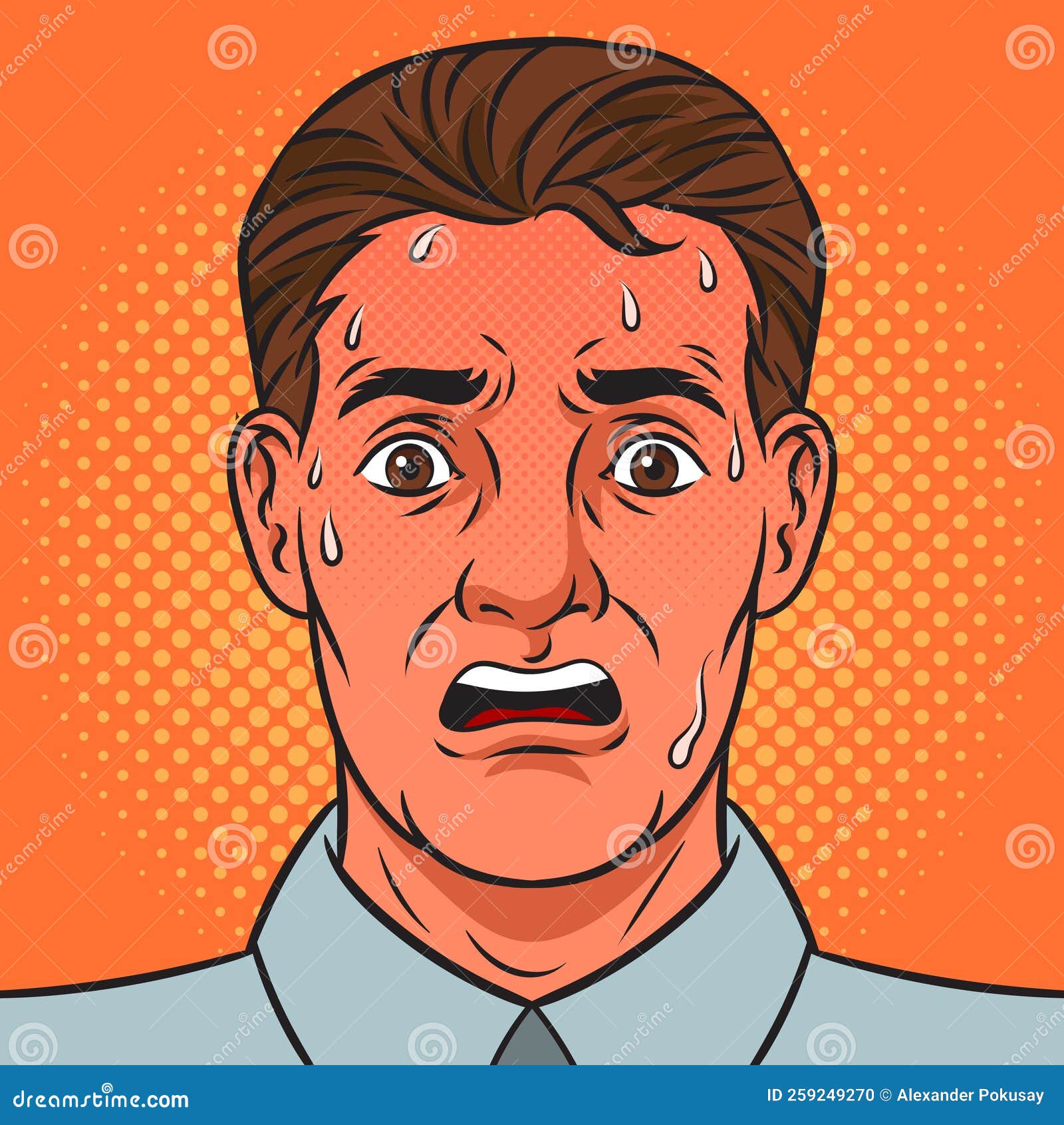 Nervous Sweaty Man with Flushed Face Pinup Vector Stock Vector ... Nervous Sweaty Man with Flushed Face Pinup Vector Stock Vector ...