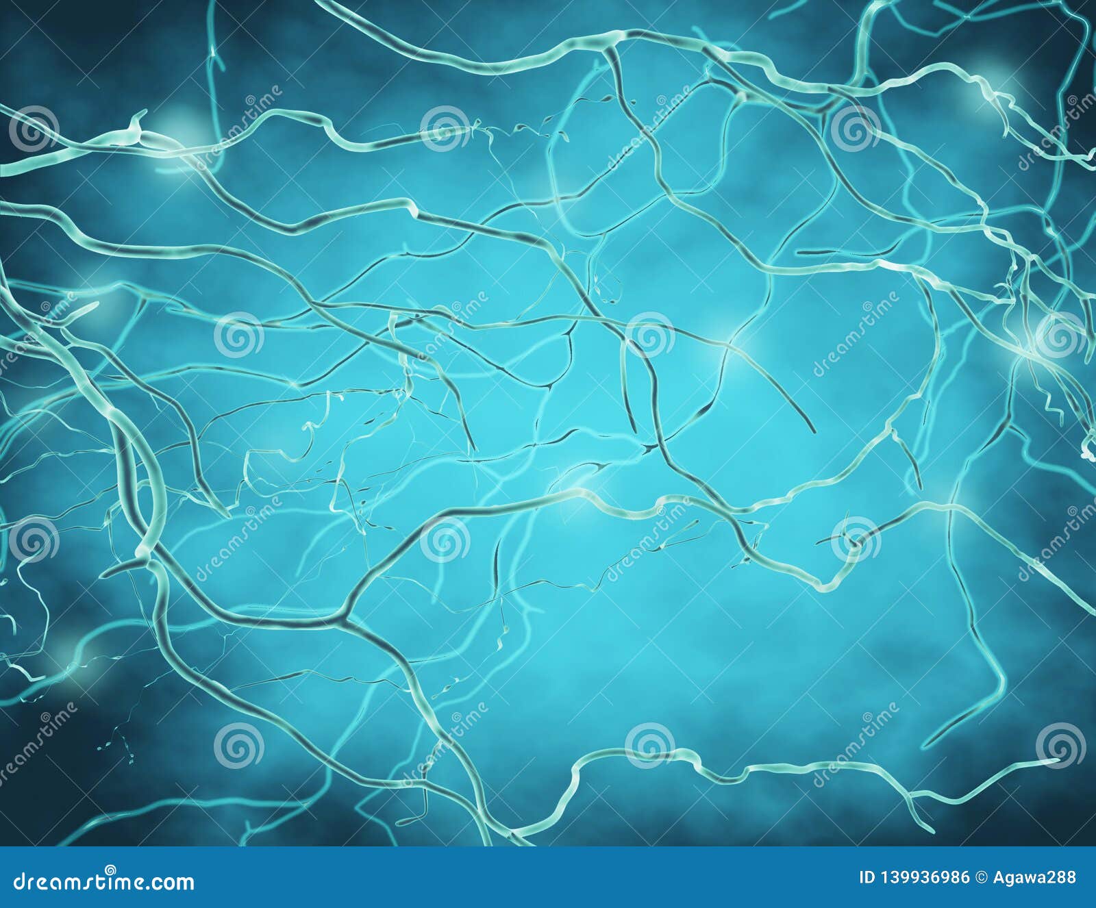 Nervous System, Nerve Brain Tissue Illustration. Stock Illustration ...