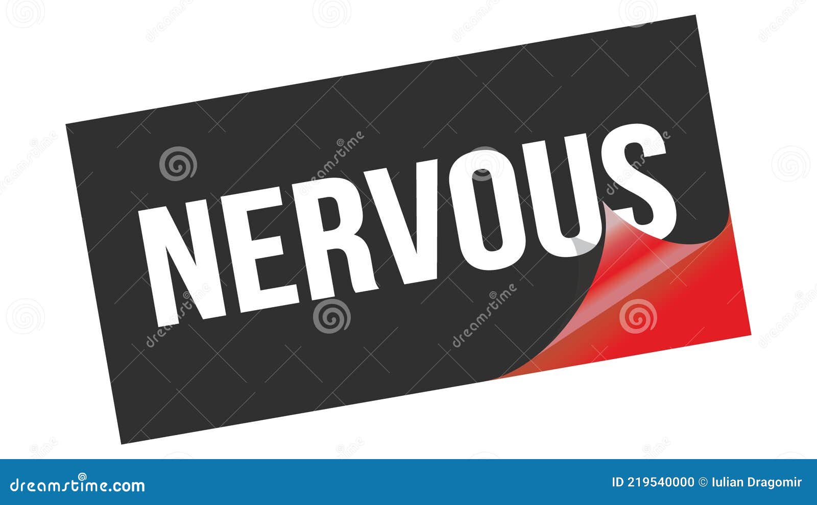 NERVOUS Text on Black Red Sticker Stamp Stock Illustration ...