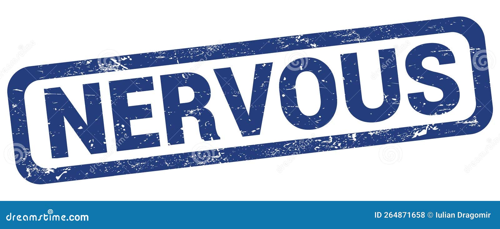 NERVOUS Text Written on Blue Rectangle Stamp Stock Illustration ...