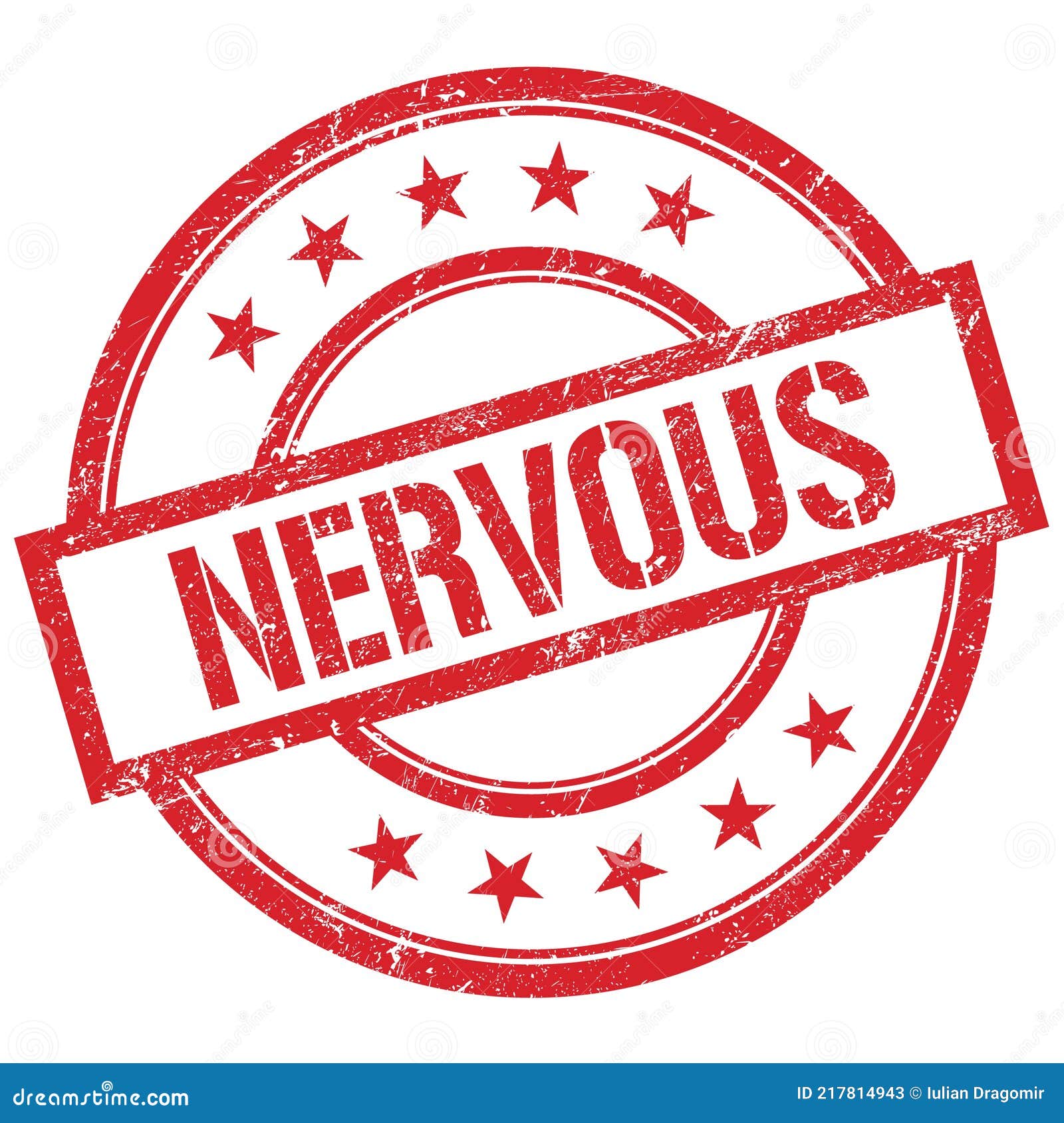 NERVOUS Text Written on Red Vintage Stamp Stock Illustration ...
