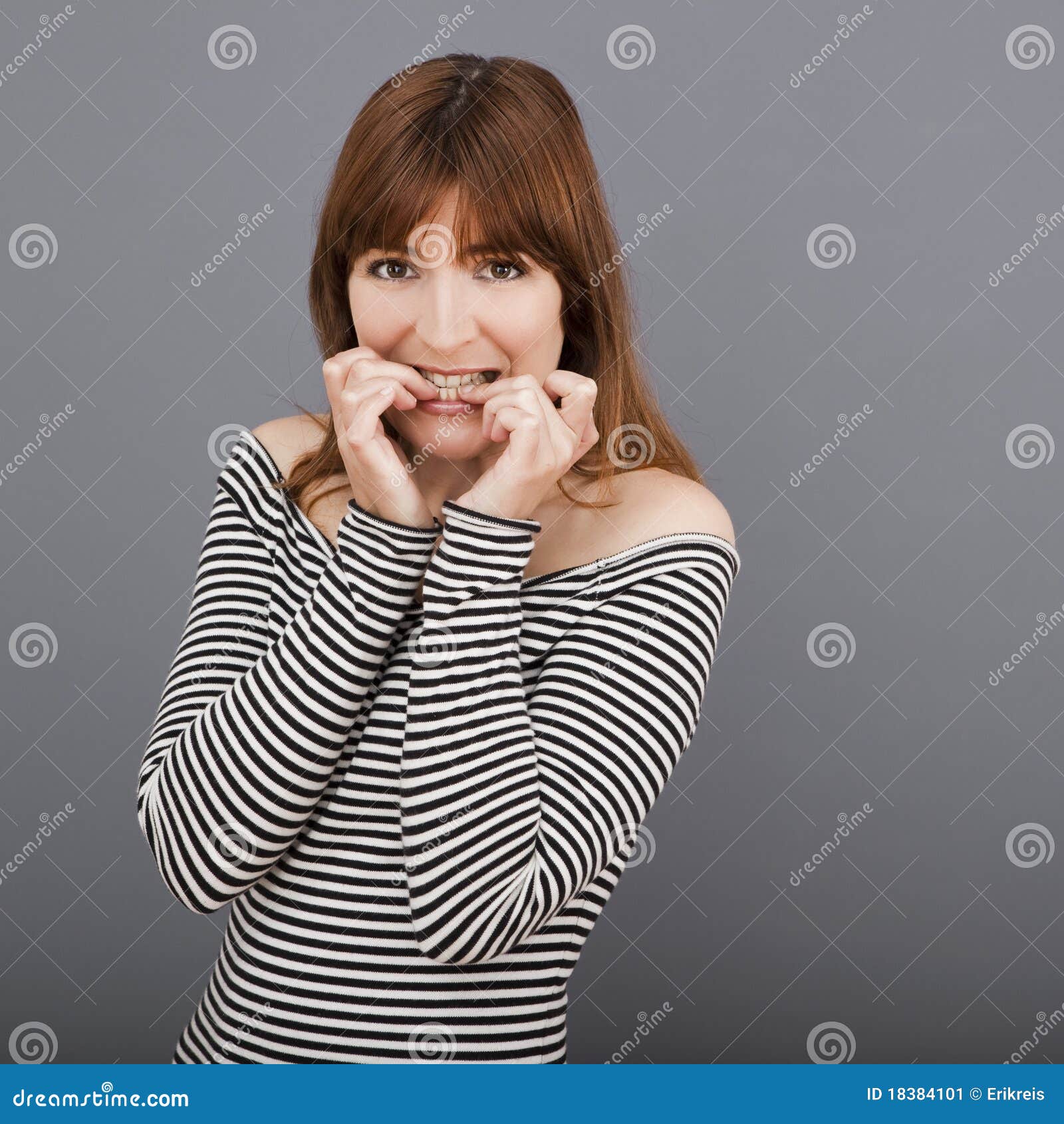 Nervous woman stock image. Image of expression, caucasian - 18384101