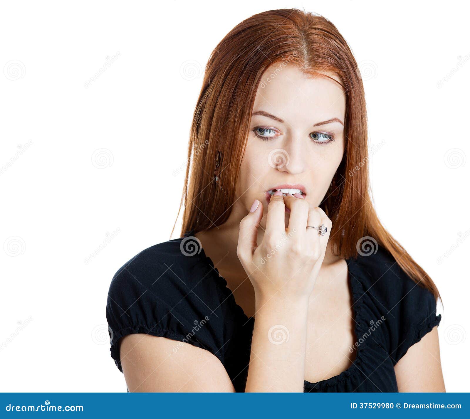 Nervous woman stock photo. Image of lady, business, embarrassed - 37529980