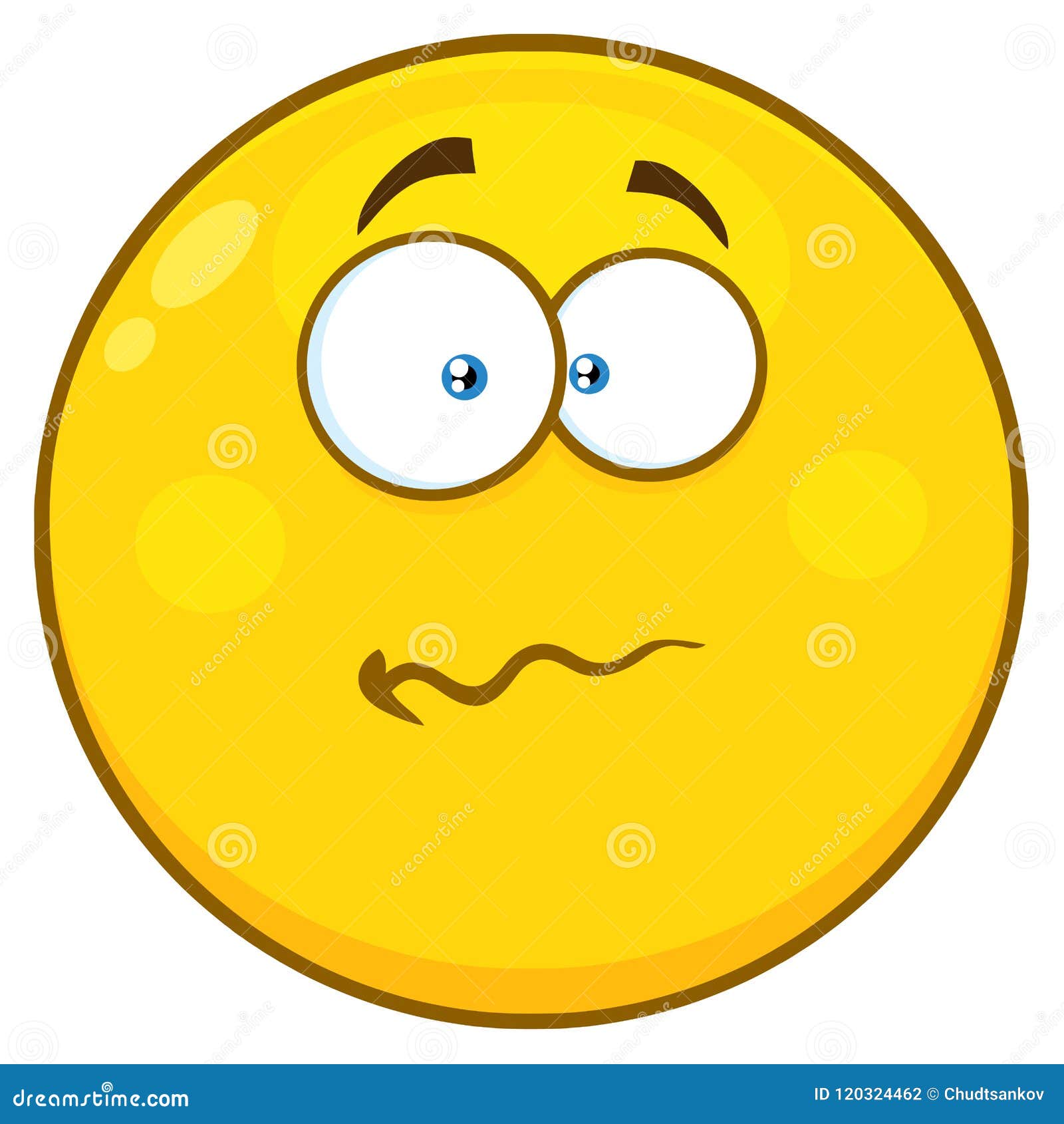 Nervous Yellow Cartoon Smiley Face Character with Confused Expression ... Nervous Yellow Cartoon Smiley Face Character with Confused Expression ...