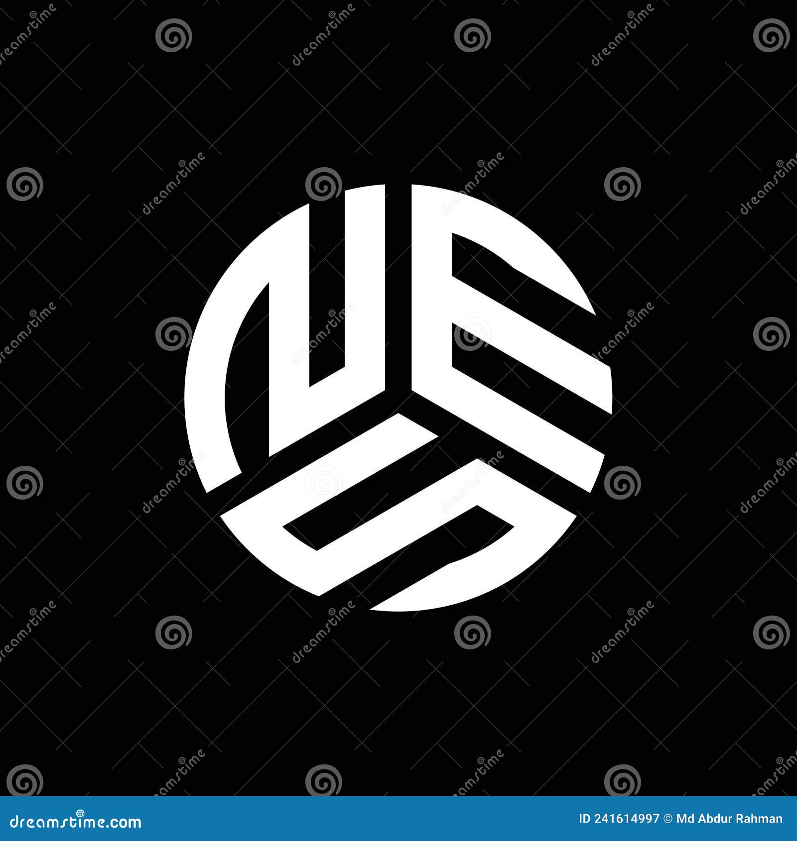 NES Letter Logo Design On Black Background. NES Creative Initials ...